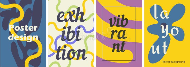 Modern Poster Designs with Abstract Shapes, Vibrant Colors, and Bold ...