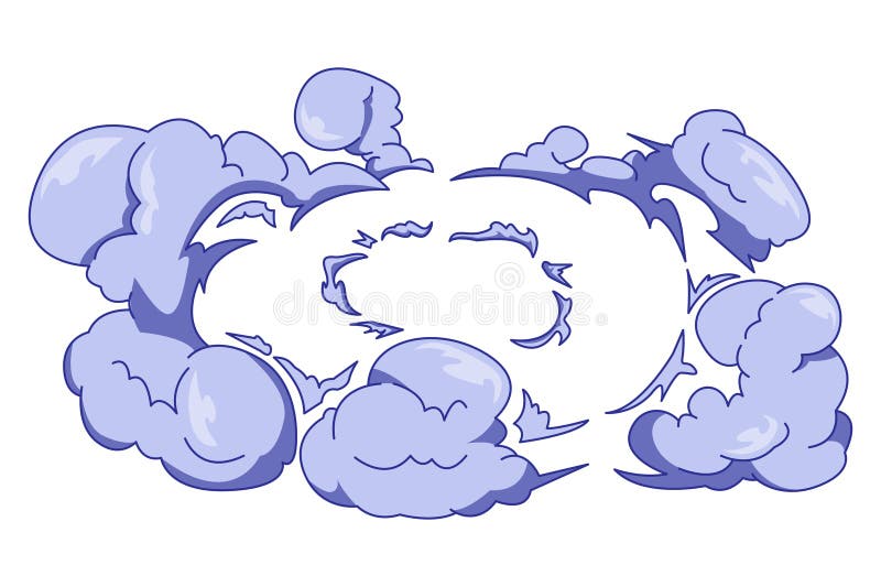 Smoke Dust Explosion Cartoon Frame Stock Vector - Illustration of ...