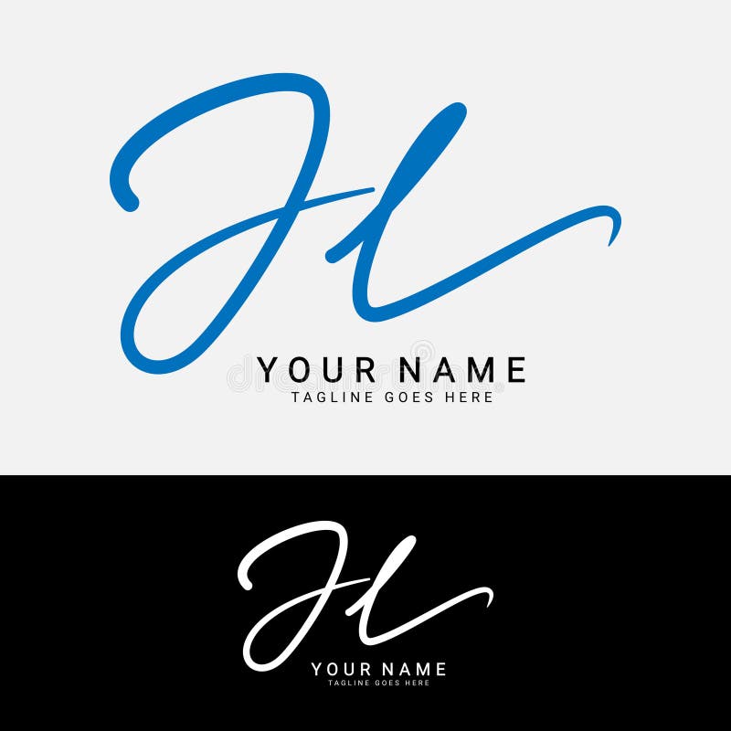 J, L, JL Initial Letter Logo. Alphabet JL Handwritten Signature Logo ...