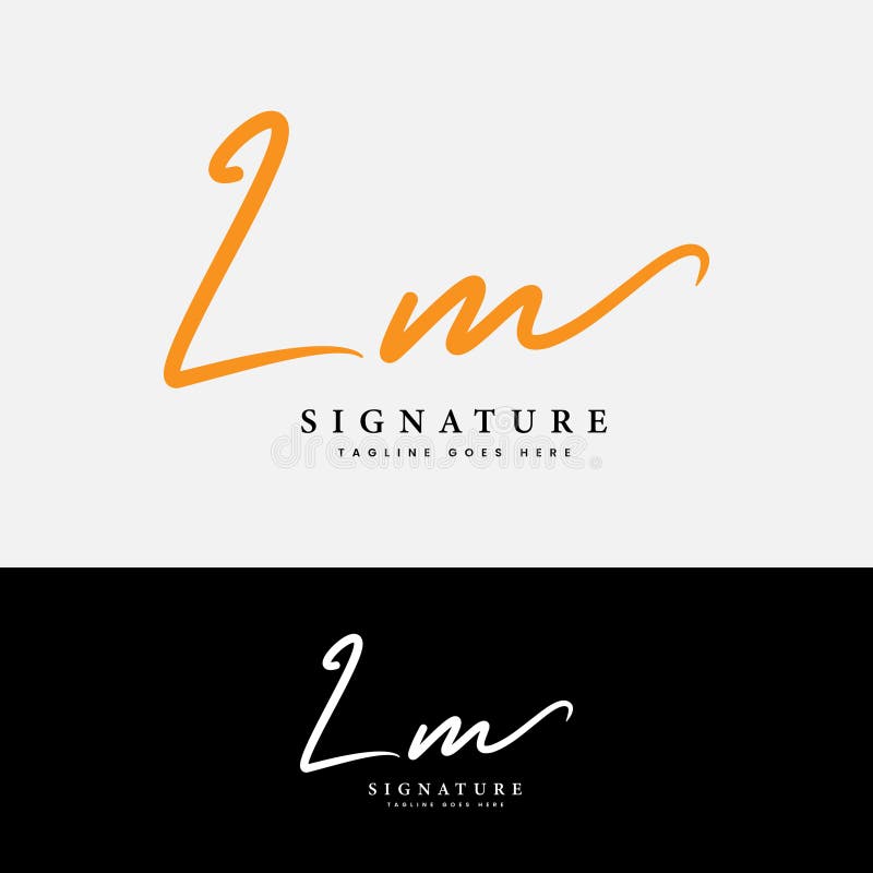 L, M, LM Initial Letter Logo. Alphabet LM Handwritten Signature Logo ...
