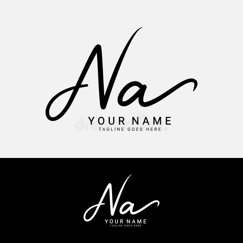 N, a, NA Initial Letter Logo. Alphabet NA Handwritten Signature Logo ...