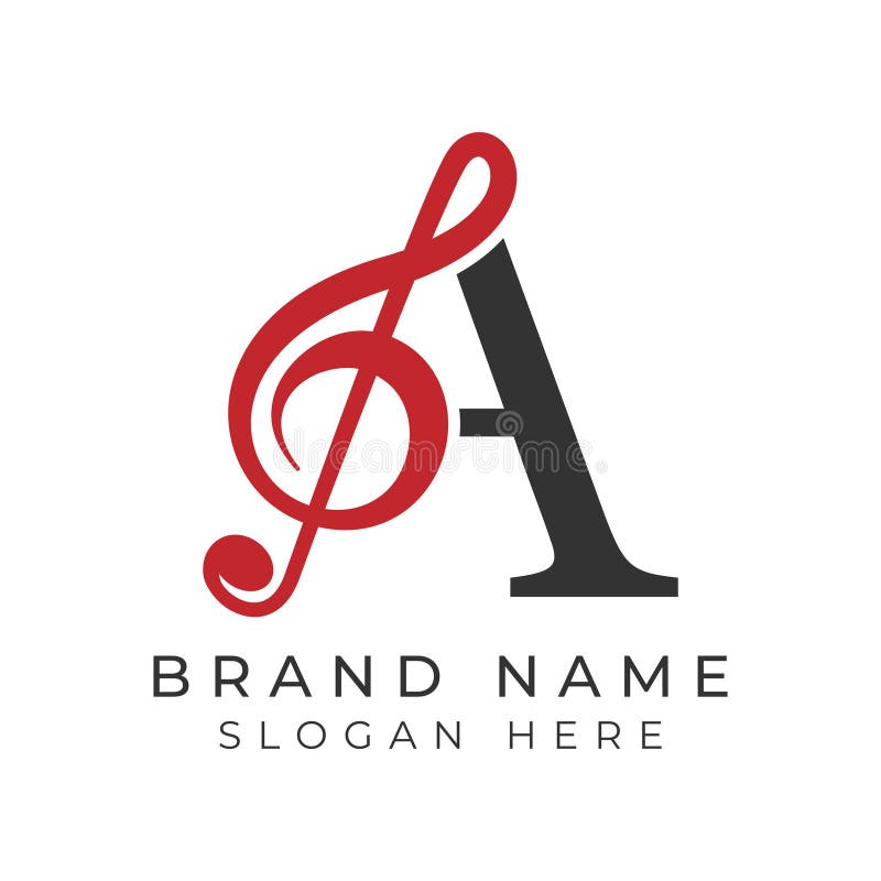Initial Letter a with Musical Note Style Icon. Alphabet a Music Logo ...