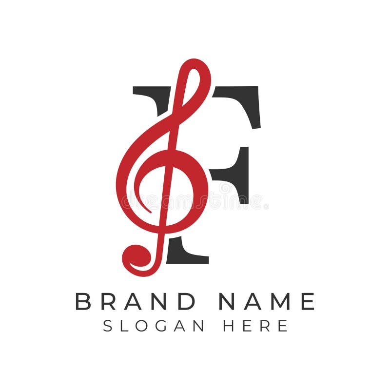 Initial Letter F with Musical Note Style Icon. Alphabet F Music Logo ...