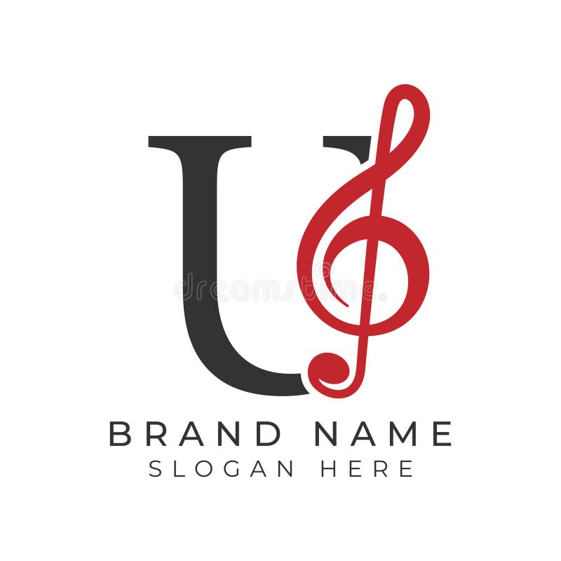 Initial Letter U with Musical Note Style Icon. Alphabet U Music Logo ...