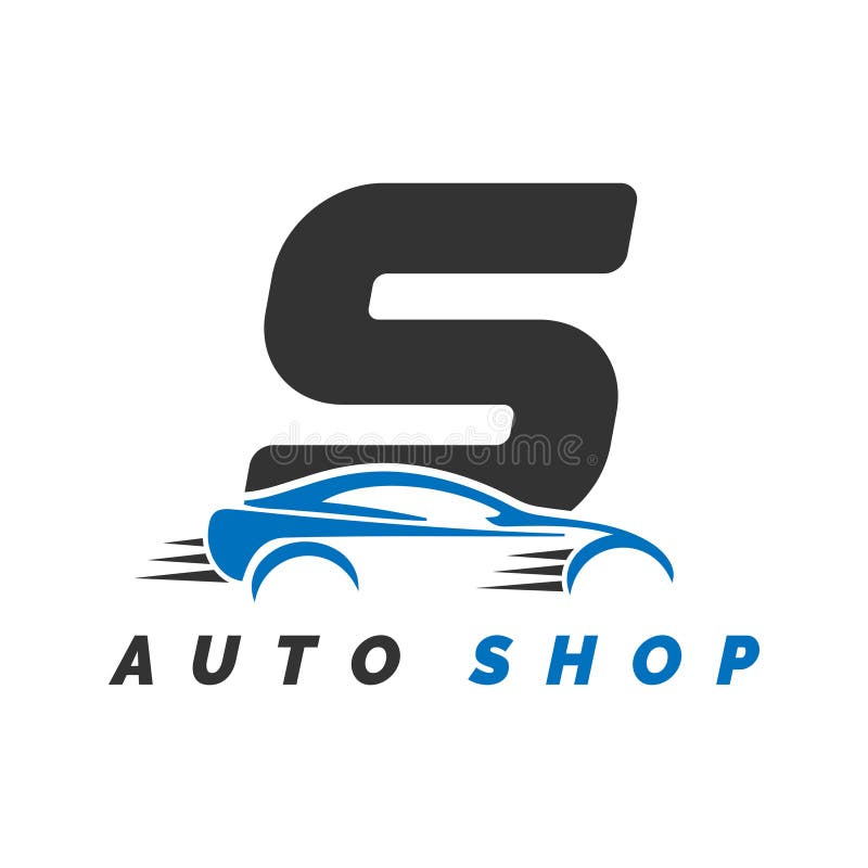 Letter S Logo Auto Mechanic with Car Style. Alphabet S Automotive Car ...
