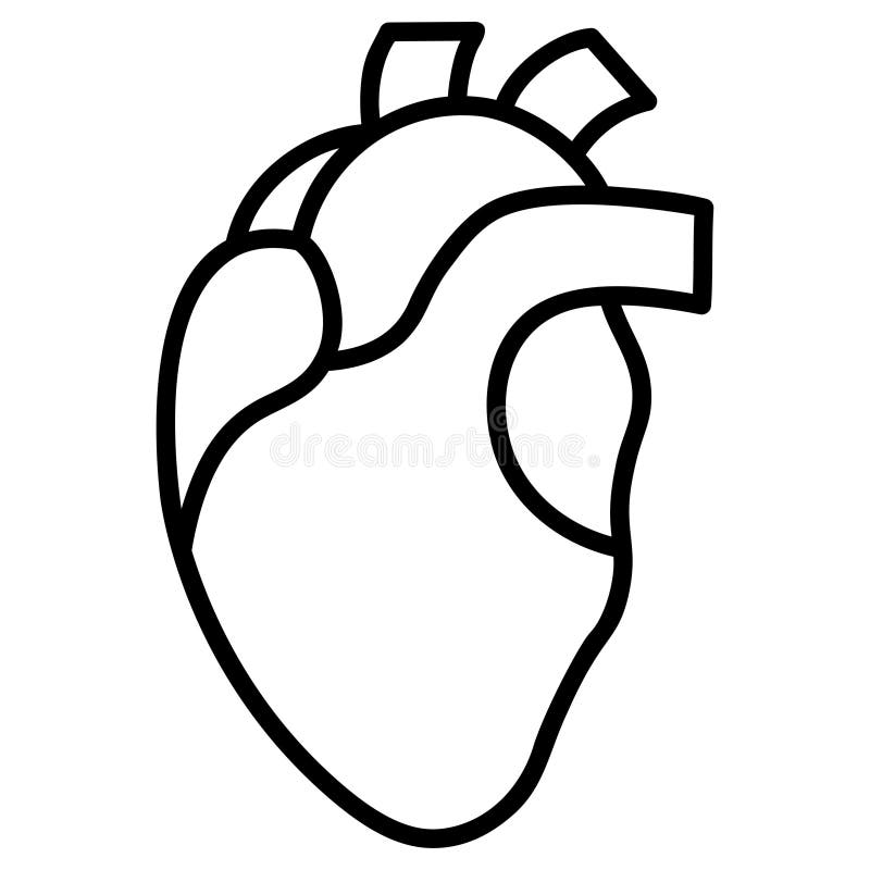 Human Heart Outline Icon Vector Stock Vector - Illustration of human ...