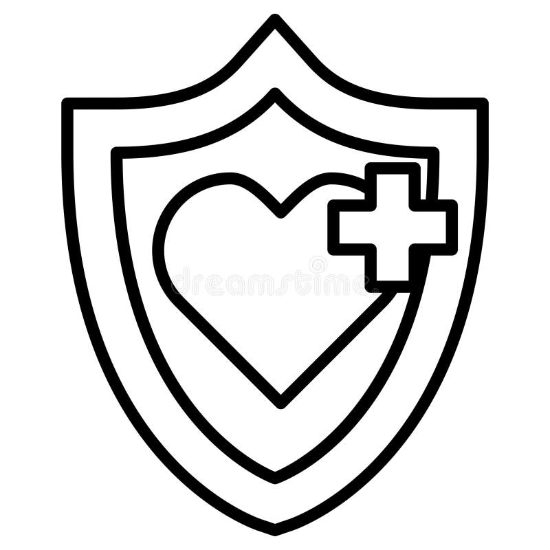 Health Insurance Flat Outline Icon Stock Vector - Illustration of ...