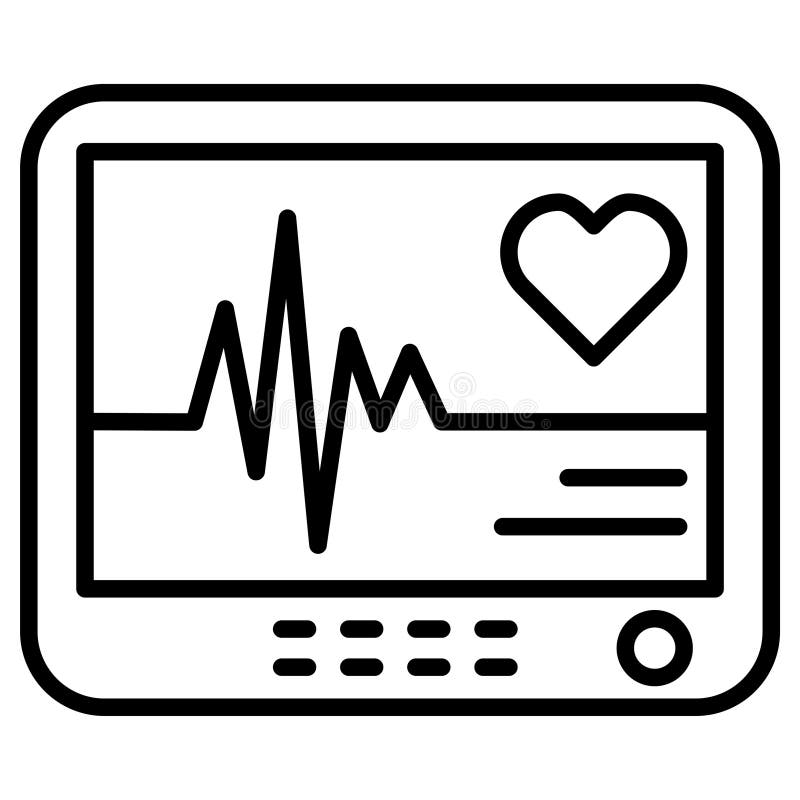 Heart rate monitor icon stock vector. Illustration of life - 347788936