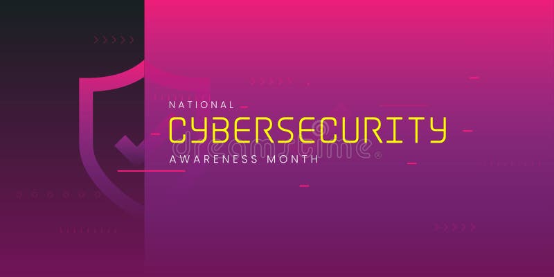 National Cybersecurity Awareness Month. Shield and Check Stock Vector ...
