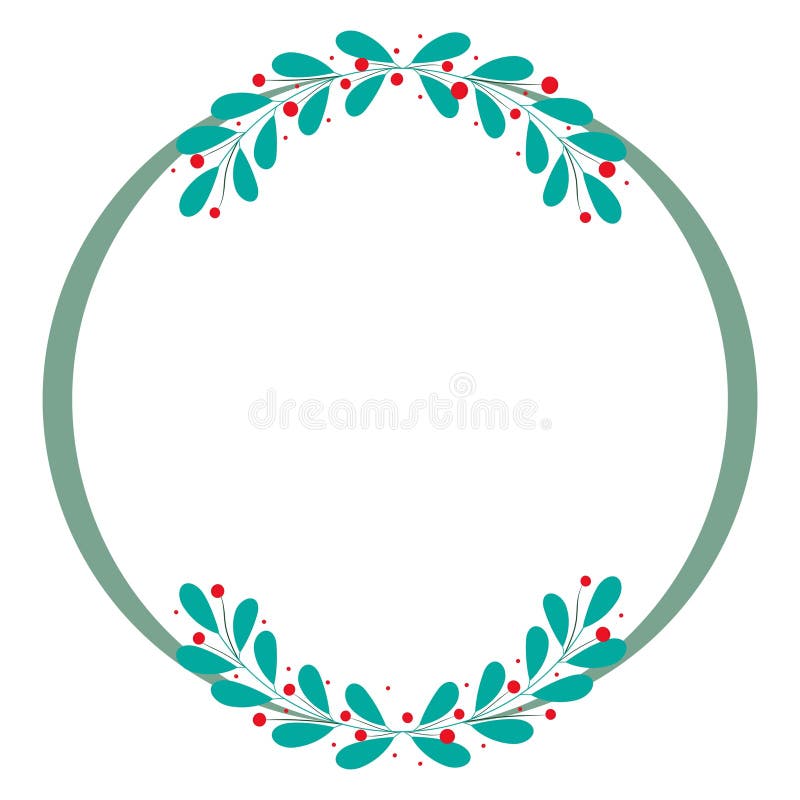 Beautiful Circle Frame with Beautiful Green Leaf Decoration ...