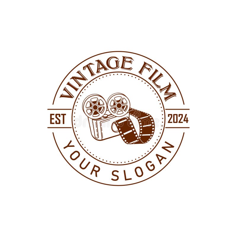 Hand Drawn Vintage Style Film Production Logo Design Template with ...