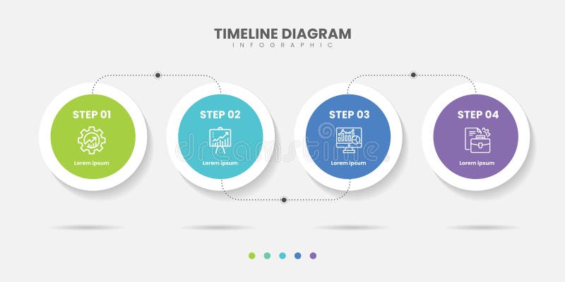 Timeline Creator Infographic Template. 4 Step Timeline Journey ...