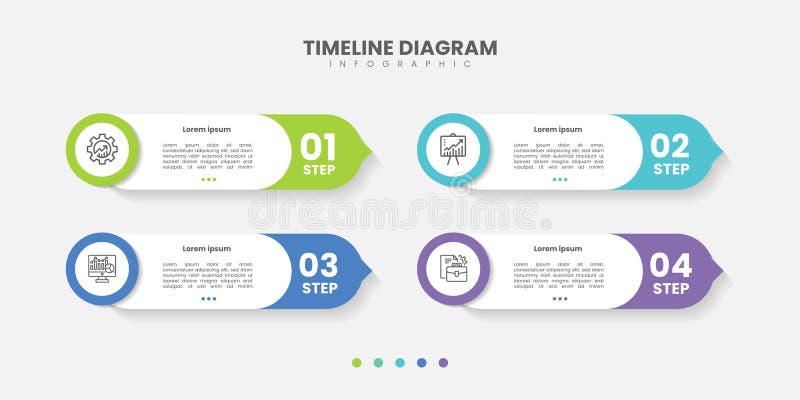 Timeline Creator Infographic Template. 4 Step Timeline Journey ...