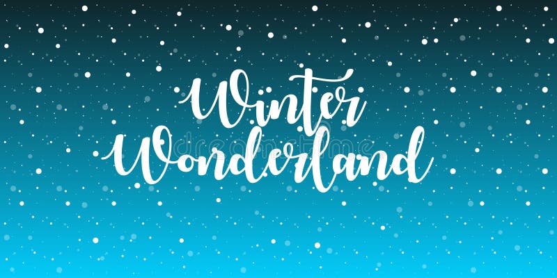 Winter Wonderland Handwritten Text with Stars and Snowflakes. Hand ...