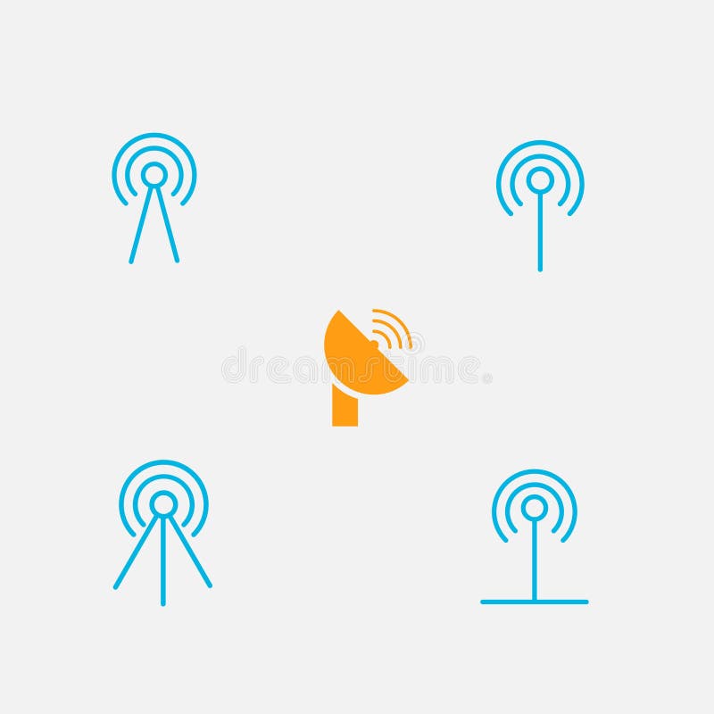 Signals Wifi Tower Icon Around Fill Stock Illustration - Illustration ...