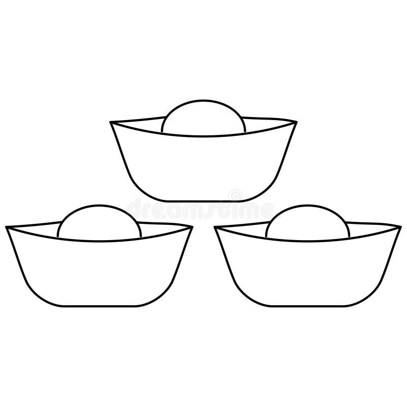 Chinese gold ingot icon stock vector. Illustration of wing - 348915868