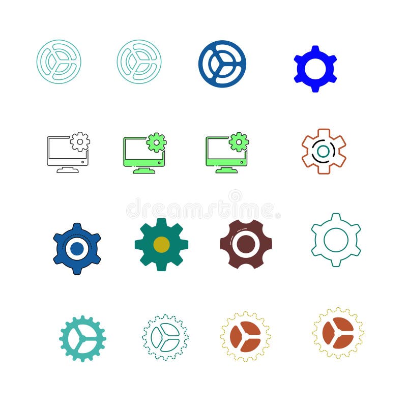 Setting Icon Crisp Corners Outline Stock Illustration - Illustration of ...