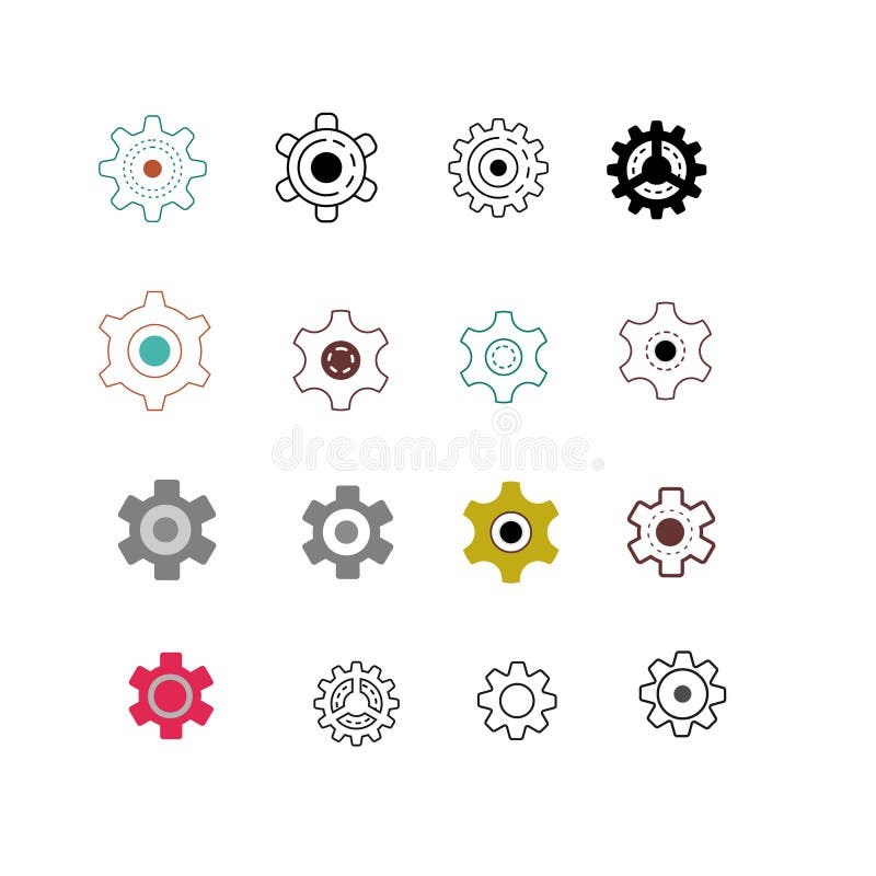 IOS Setting Icon Setting Doted Thick Outline Icon Stock Illustration ...
