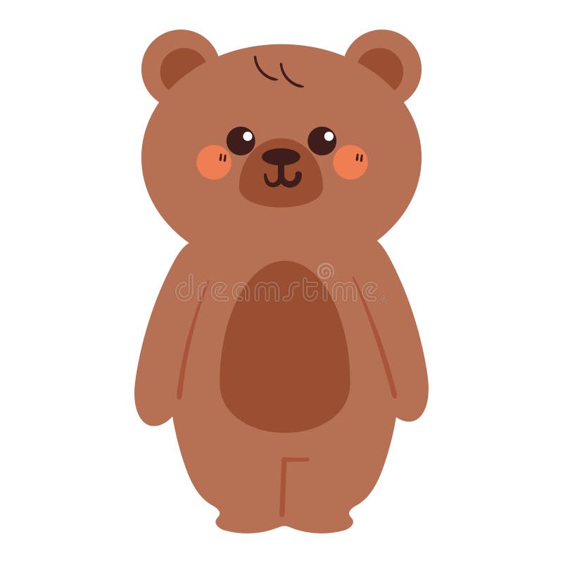 Cute Hand Drawing Cartoon Bear. Cute Bear Drawing for Sticker Stock ...