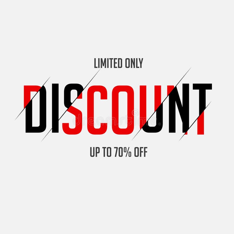 Typography Banner for Discount. Modern Minimal Red and Black Text ...