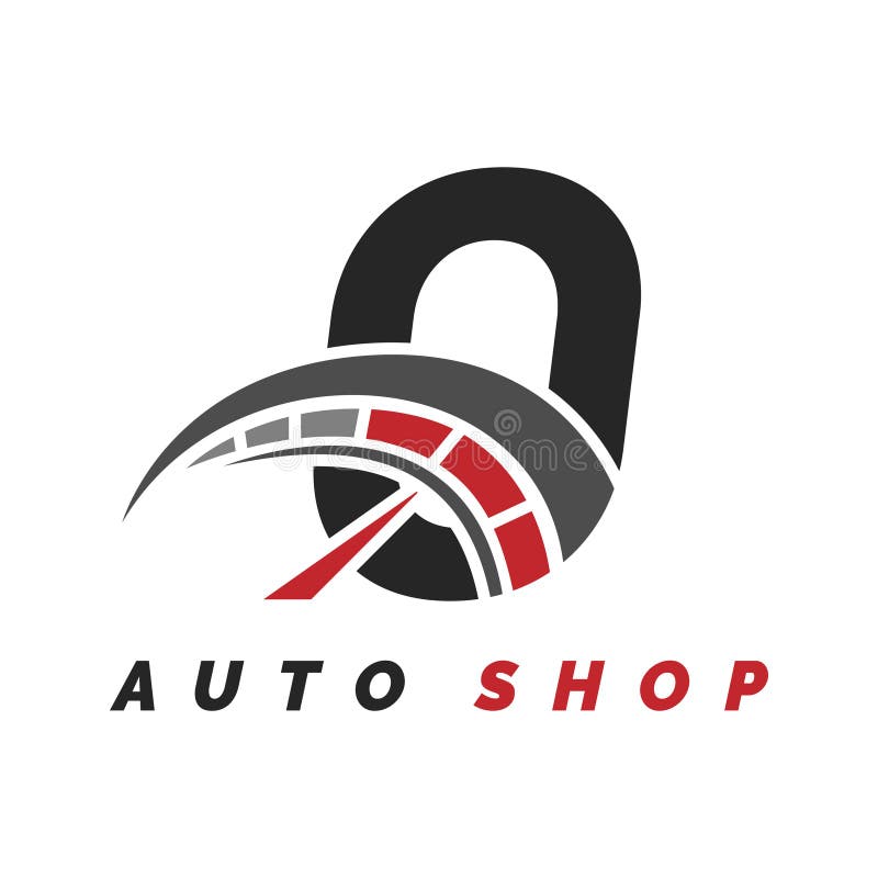 Letter O Logo Auto Mechanic with Speedometer Style. Alphabet O ...