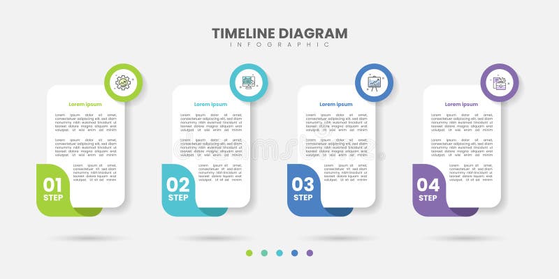 Business Infographic Template. 4 Step Timeline Journey Stock Vector ...