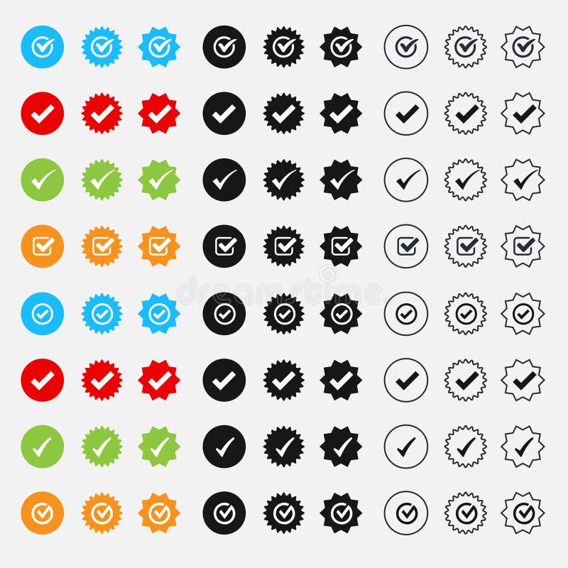 Verified Badges. Profile Verified Badge. Verification Symbol Set Stock ...
