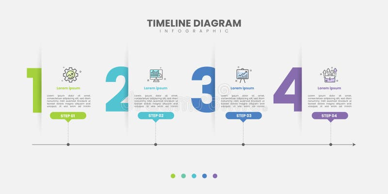 Infographic 4 Step Timeline Journey, Calendar Flat Simple Infographics ...