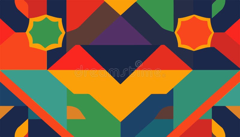 Vivid Geometric Abstract Art with Dynamic Shapes Vector Illustration ...