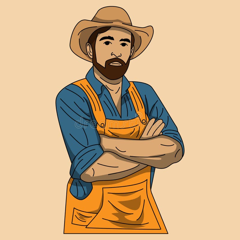Farmer portrait stock vector. Illustration of farm, vector - 73758326