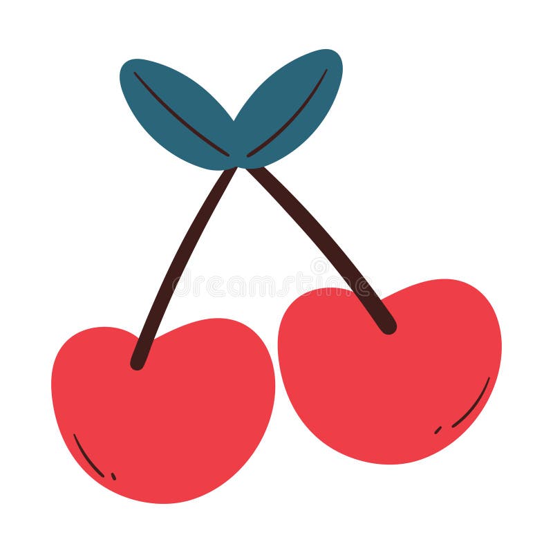Cute Cartoon Drawing Cherry Fruit. Cute Fruit Cartoon Stock Vector ...