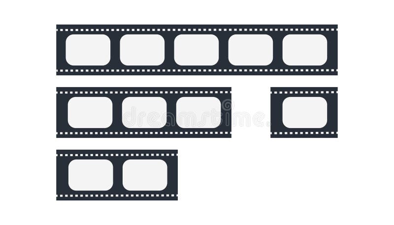 Diffrent Black and White Film Stripes. Movies Flim Roll. Cinema Tape ...