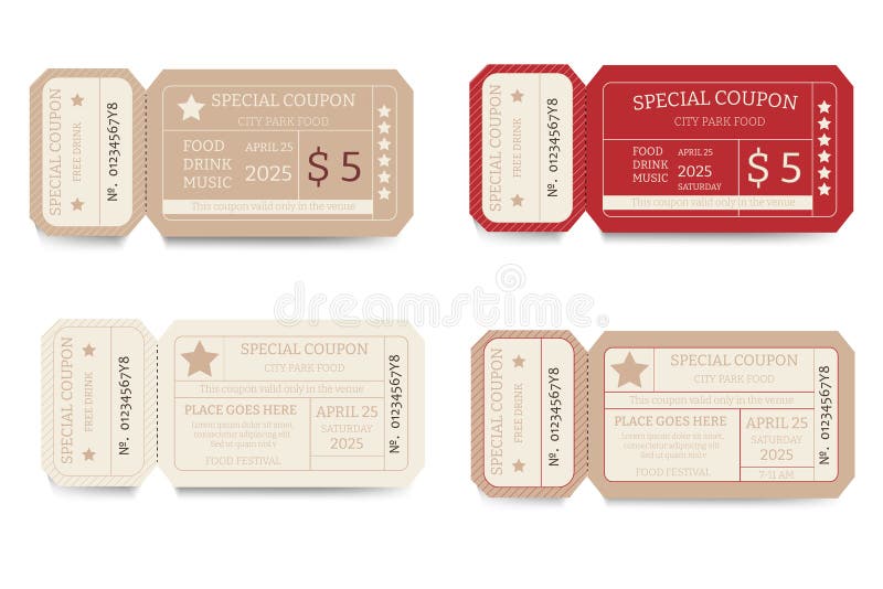 A Coupon for a Restaurant or Bar. Stock Illustration - Illustration of ...