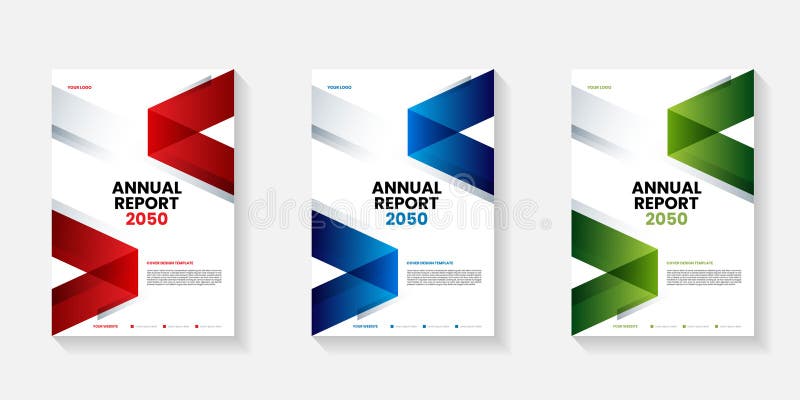 Modern Folding Ribbon Theme Book Cover Template in Gradient Color. A4 ...