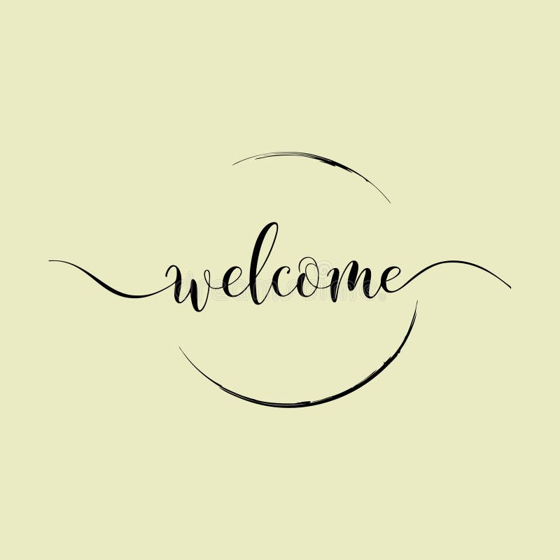 A Minimalist Greeting Card Design Featuring the Word Welcome in a ...