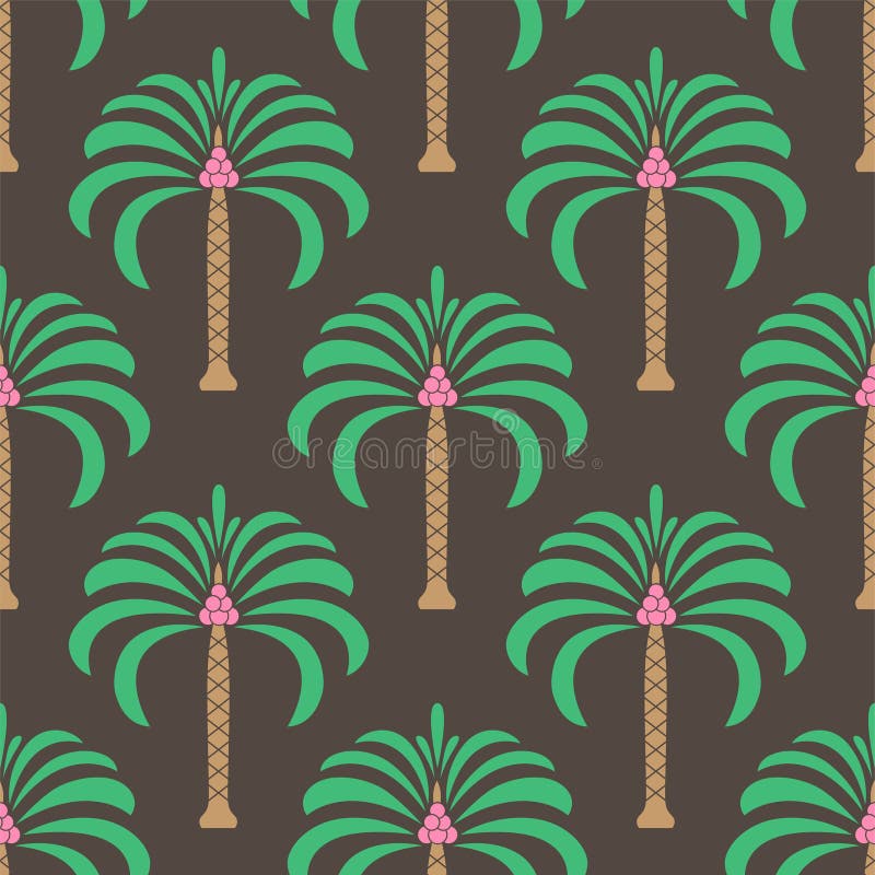 Seamless Palm Pattern. Color Can Be Changed, Vector Illustration ...
