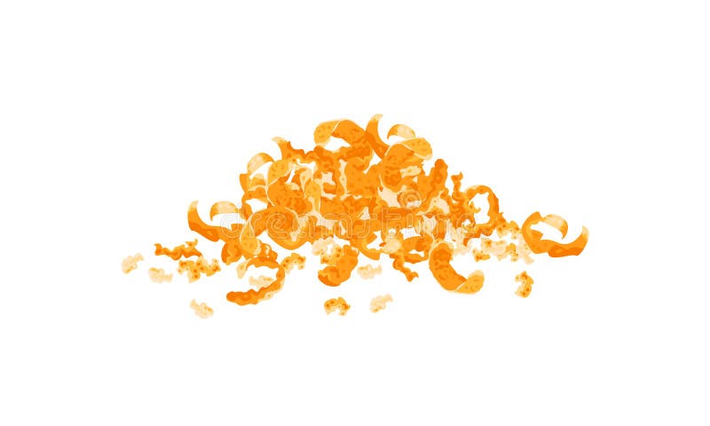Heap of Grated Orange Zest. Vector Cartoon Flat Illustration Stock ...