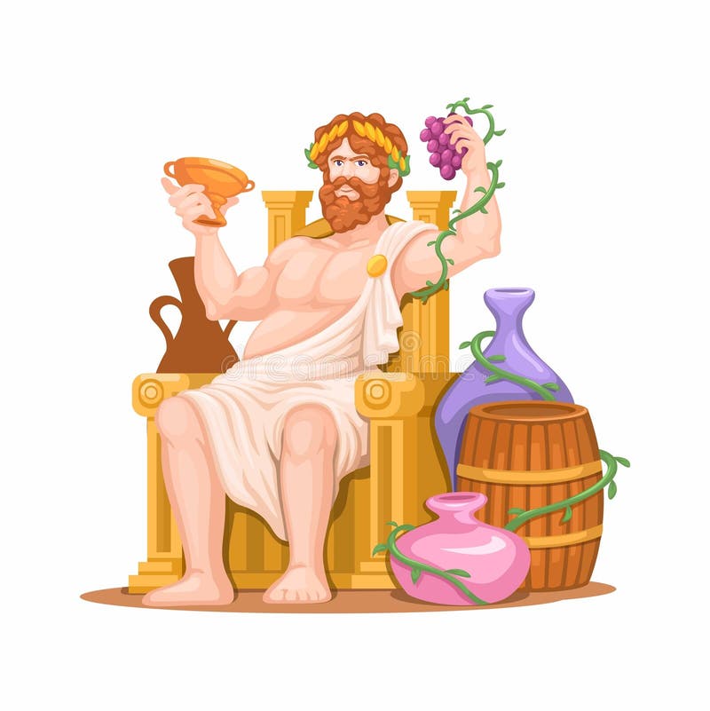 Dionysus Greek God Cartoon Character Illustration Vector Stock Vector ...