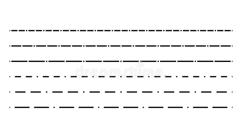 Set of Long Dashed Lines Collection. Different Types of Long Dashed ...