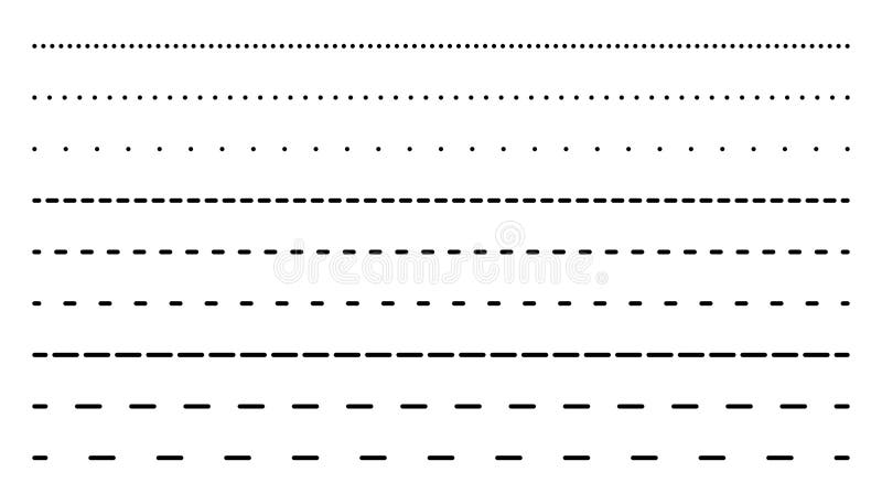 Set of Long Dotted Line Connection. Different Types of Long Dashed Line ...
