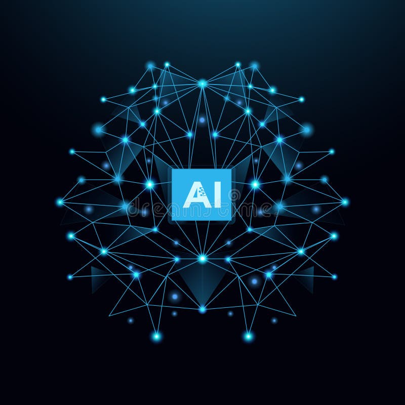 Artificial Intelligence, Isometric Vector Banner for AI. Digital Brain ...