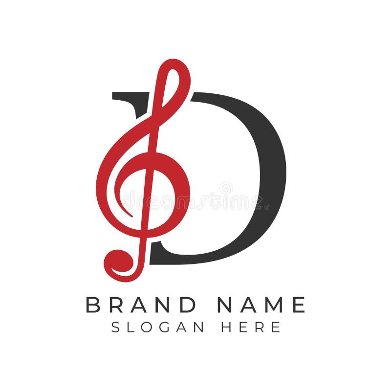 Initial Letter D with Musical Note Style Icon. Alphabet D Music Logo ...