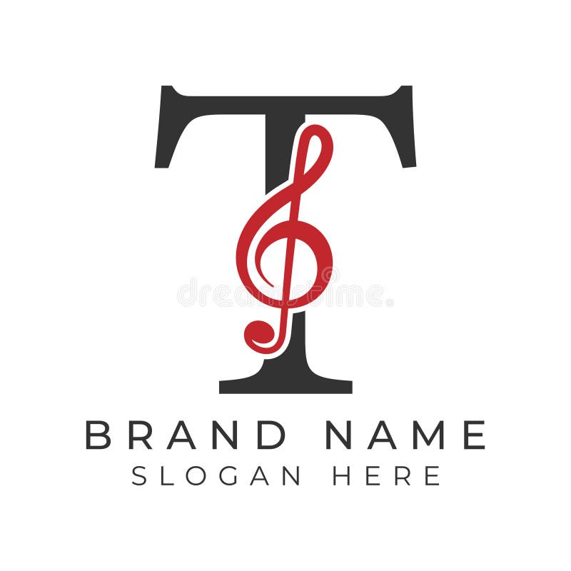 Initial Letter T with Musical Note Style Icon. Alphabet T Music Logo ...