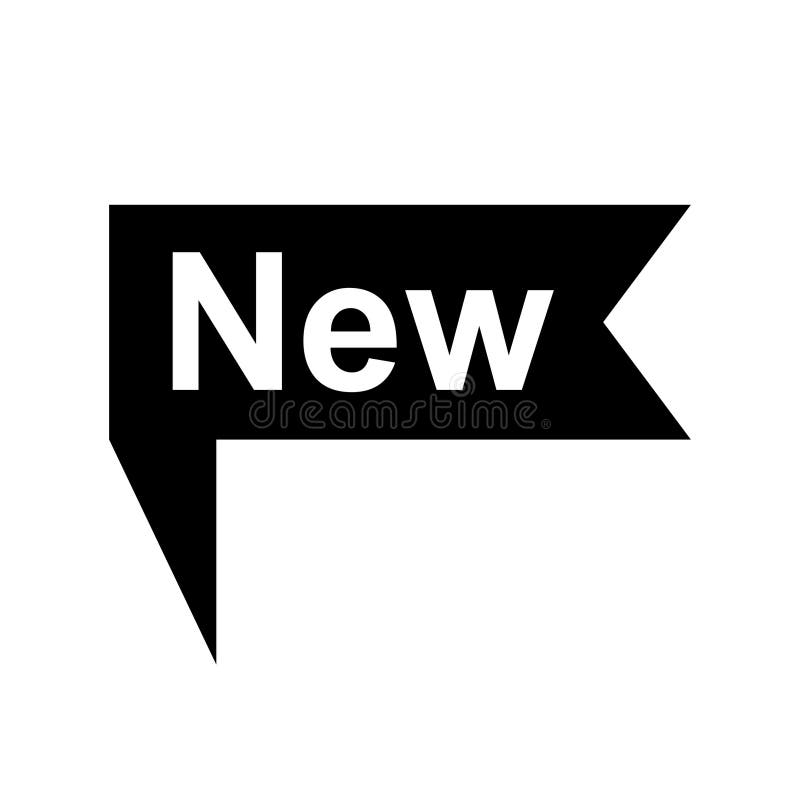 Black New Icon Design. Sticker Tag New Icon Badge Label. New Item Sign ...