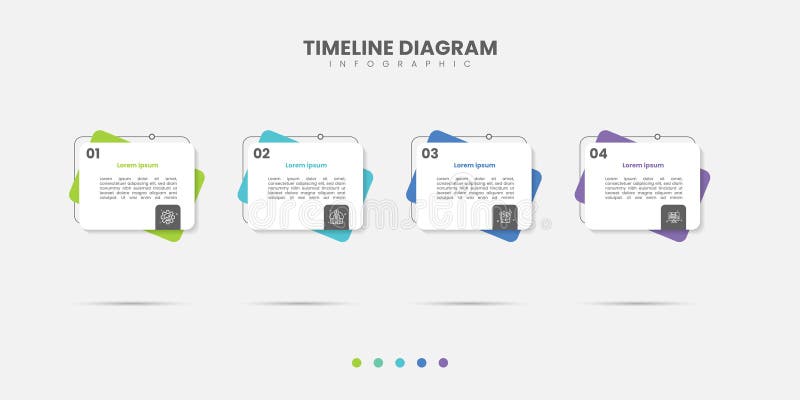 Infographic 4 Step Timeline Journey, Calendar Flat Simple Infographics ...