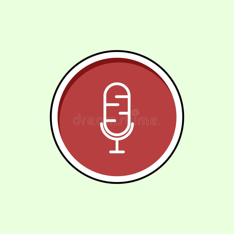 Microphone Icon in Flat Style. Recording Icon for UI Apps. Microphone ...