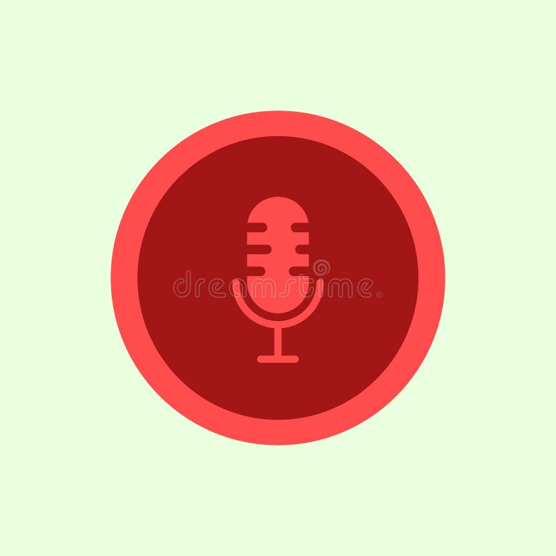 Microphone Icon in Flat Style. Recording Icon for UI Apps. Microphone ...