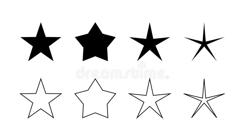 Set of Different Stars Icon. Star Symbol Collection. Star Icon Vector ...