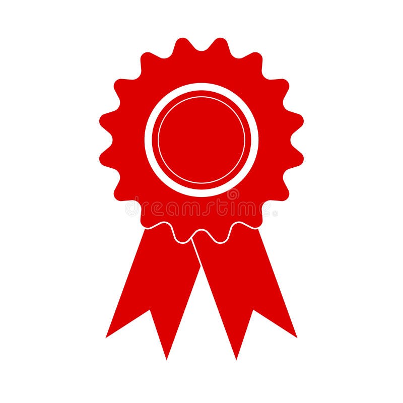 Award Medals Icon. Blank Red Award Medal with Red Ribbon Rosette ...