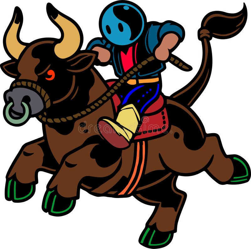 A Image of Bull Rodeo through Cartoon Stock Vector - Illustration of ...